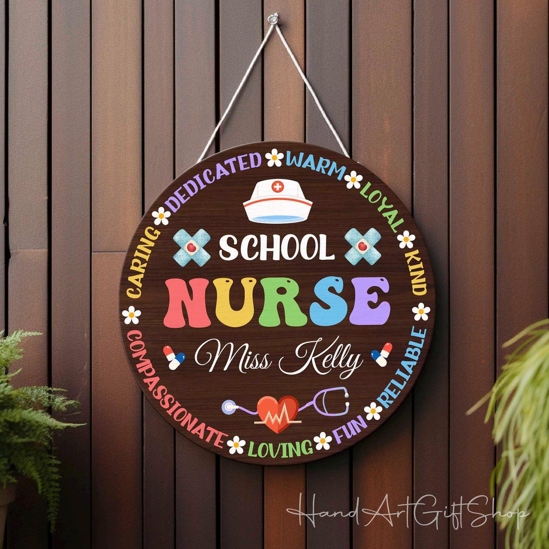 Personalized School Nurse Door Sign, Gift for Future Nurse, Nurse ...