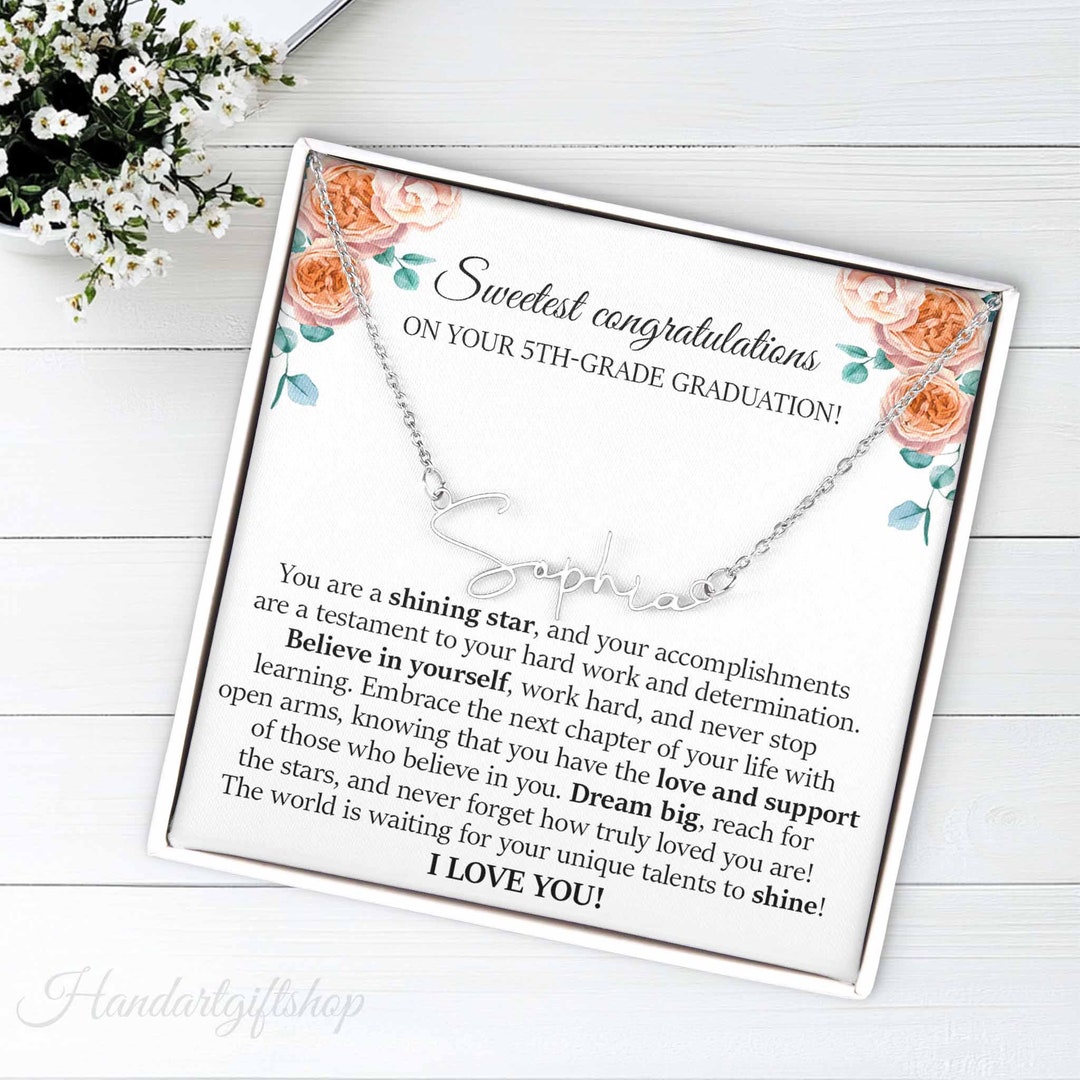 5th Grade Graduation Gift for Girl, Necklace for 5th Graduation ...
