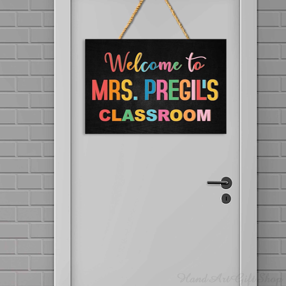 Personalized 3D Teacher Classroom Door Sign, Classroom Welcome Sign ...