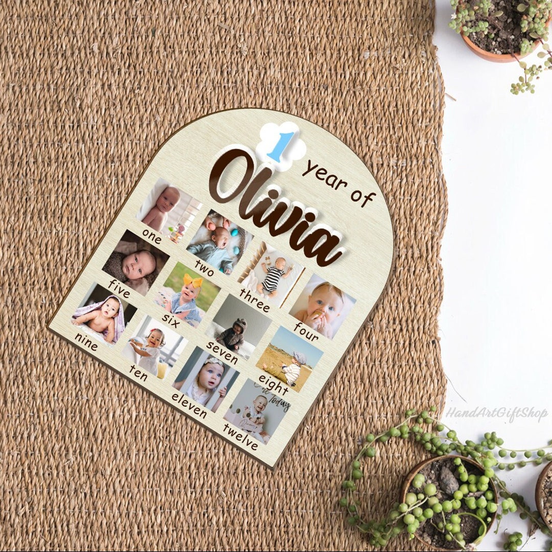 Baby's First Year One Year Photo Board, Baby 1st Year Poster Template ...