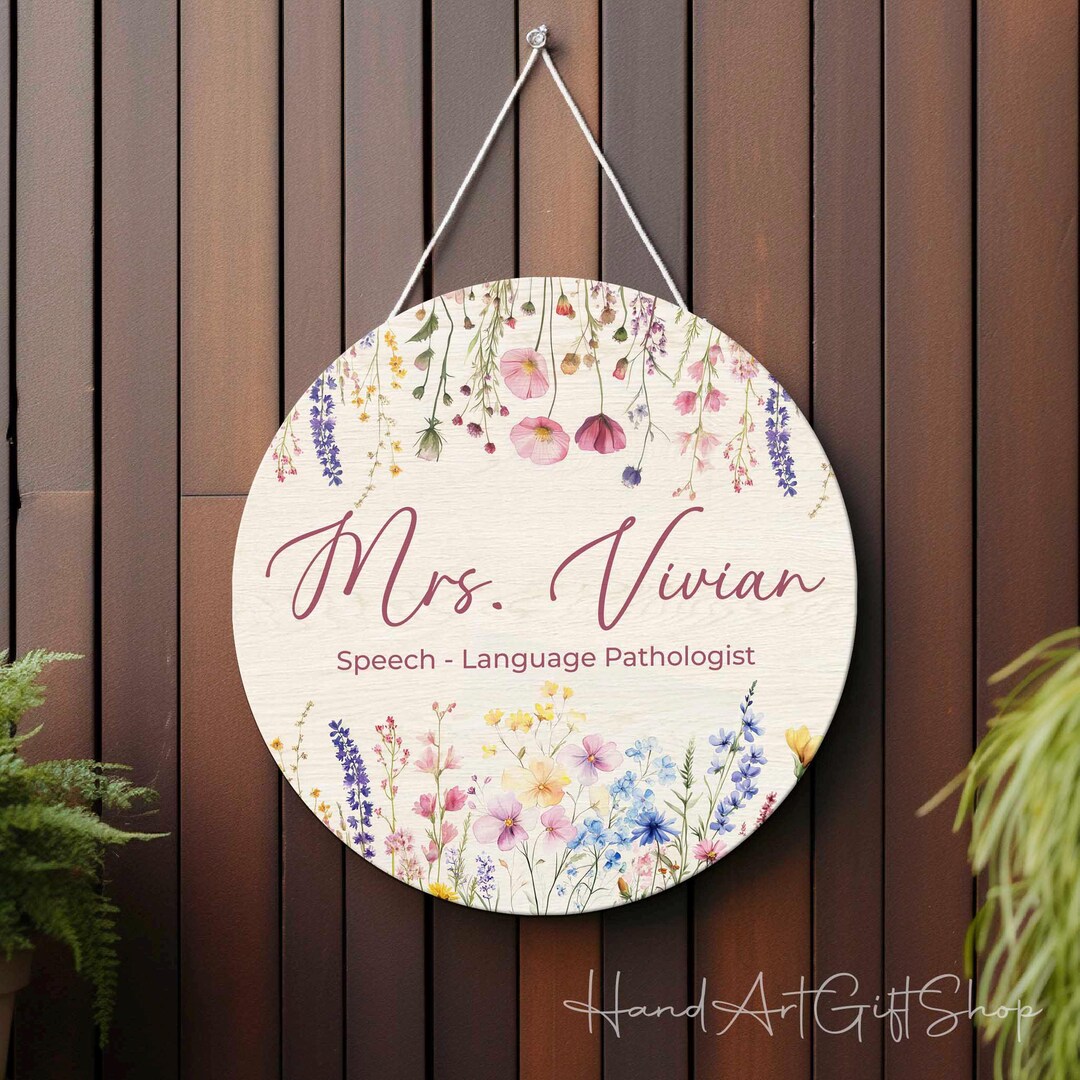 Personalized Door Sign for Speech Therapy, Speech Teacher Sign, Speech ...