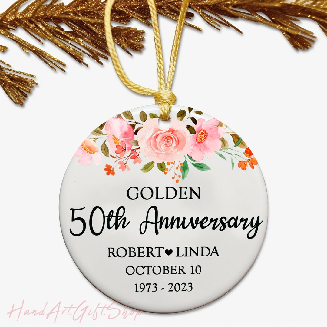 Golden 50th Anniversary, Personalized Parent Golden Wedding Anniversary ...