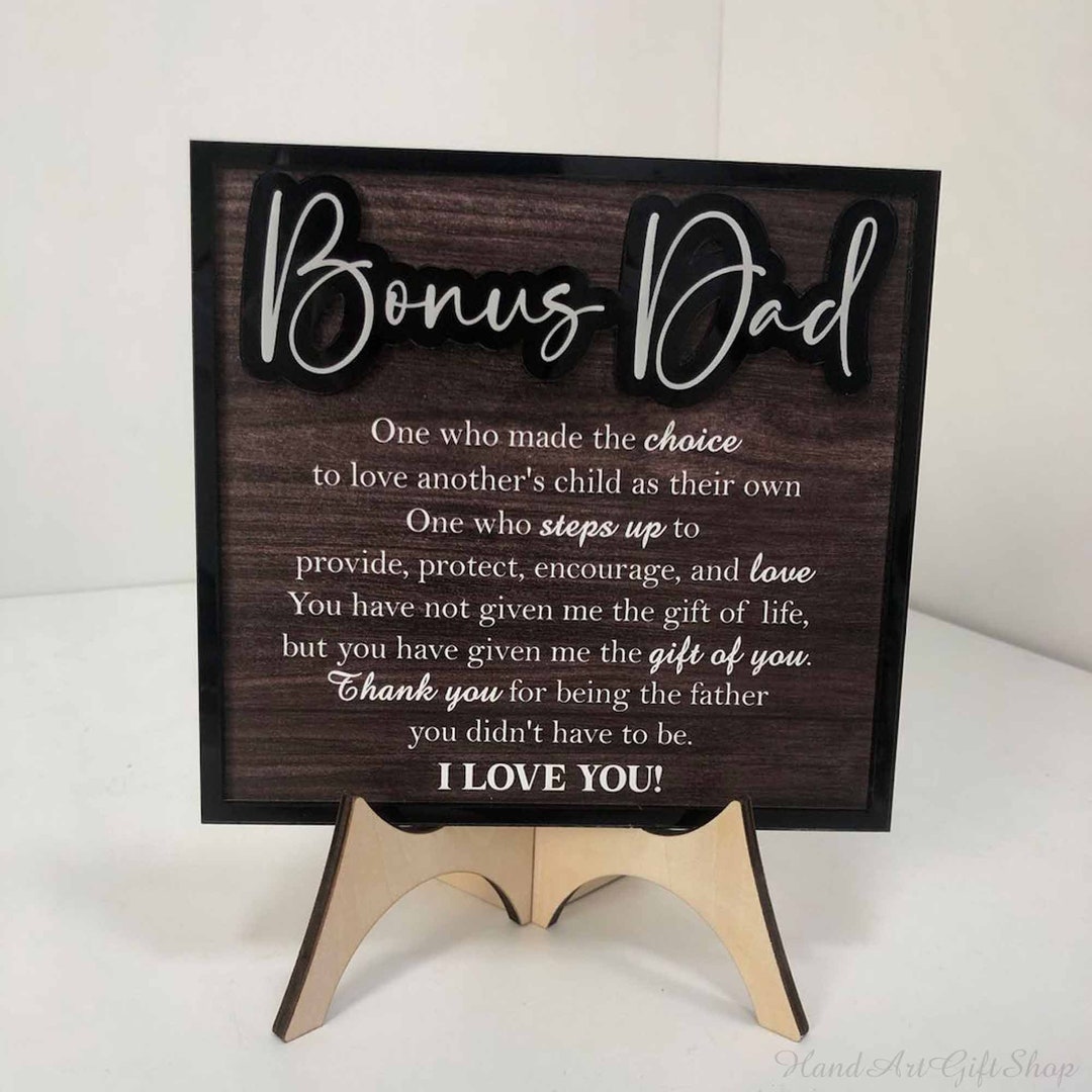 To My Bonus Dad Gift, Bonus Dad Custom Plaque, Father's Day Gift for ...