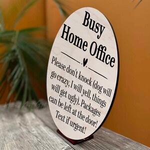 Busy Home Office Door Hanger, Working From Home Door Sign, Please Do ...