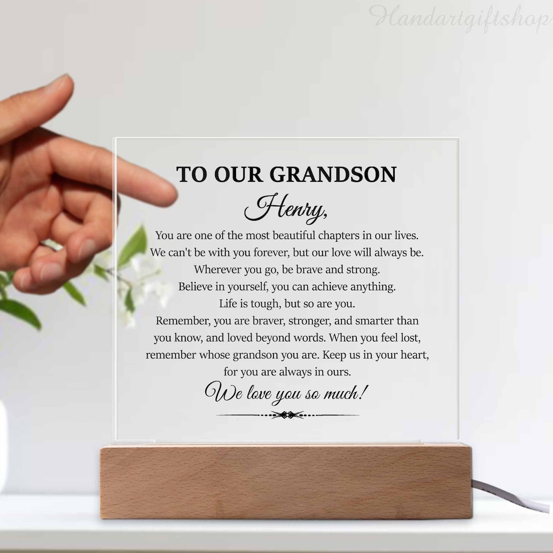 To Our Grandson Plaque Gift, Personalized Grandson Plaque Gif, Grandson ...