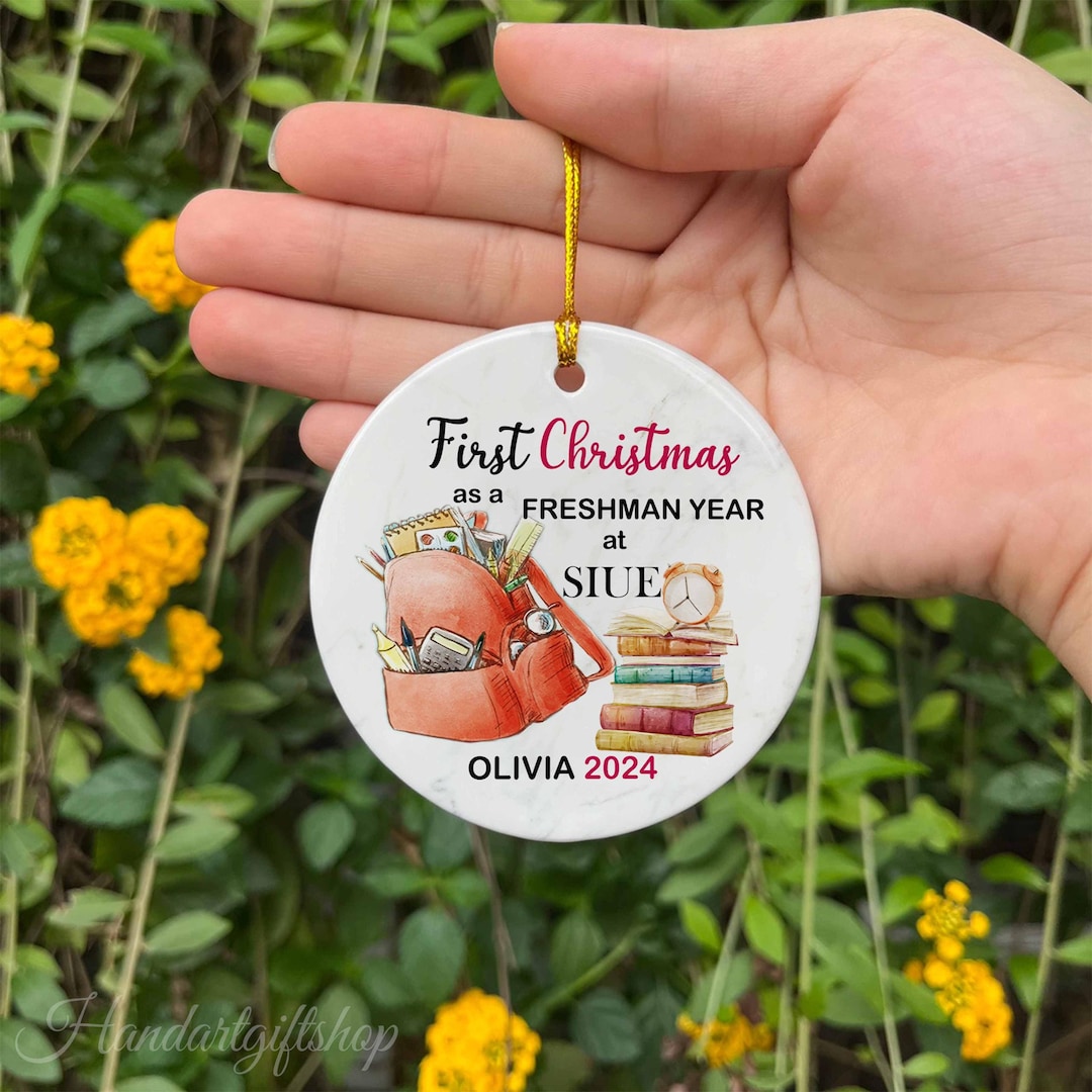 New College Student Ornament, Freshman Year Christmas Ornament, Custom ...