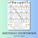 Birthday Colouring in Countdown, Printable, Advent Calendar, Instant ...