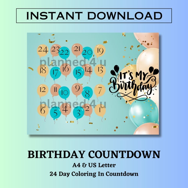Birthday Countdown - Etsy