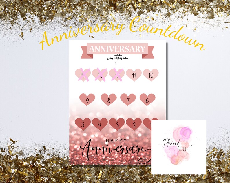 Anniversary 14 Day Countdown Printable Advent Calendar - Etsy