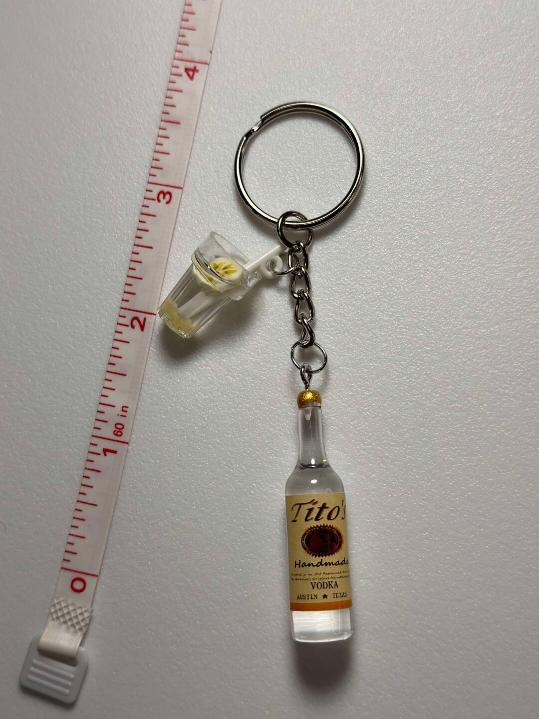 Mini Titos Vodka Bottle Cocktail Glass Keychain A Fun & Unique ...