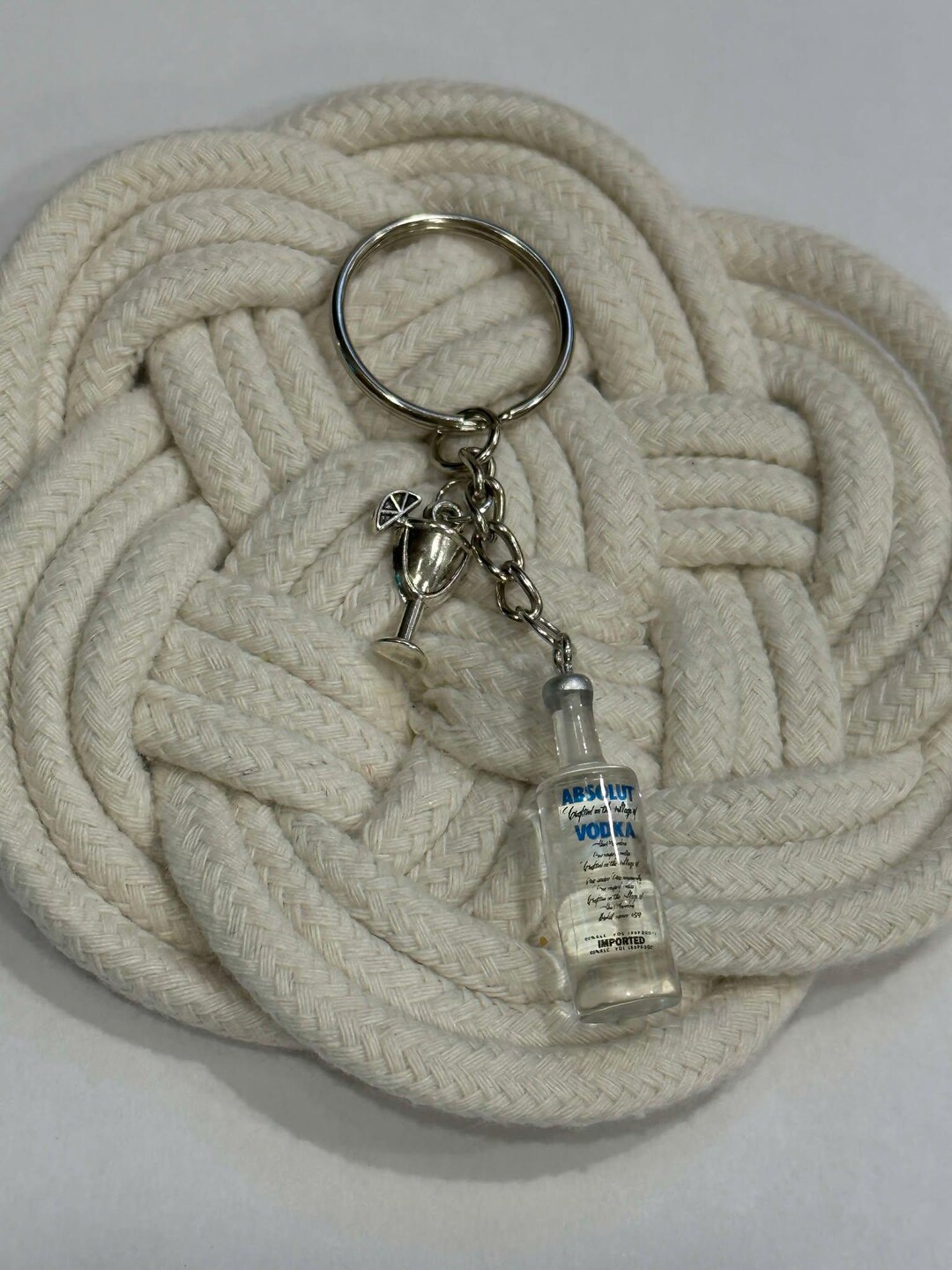 Mini Vodka With Cocktail Keychain | Handmade Bar-themed Jewelry - Etsy