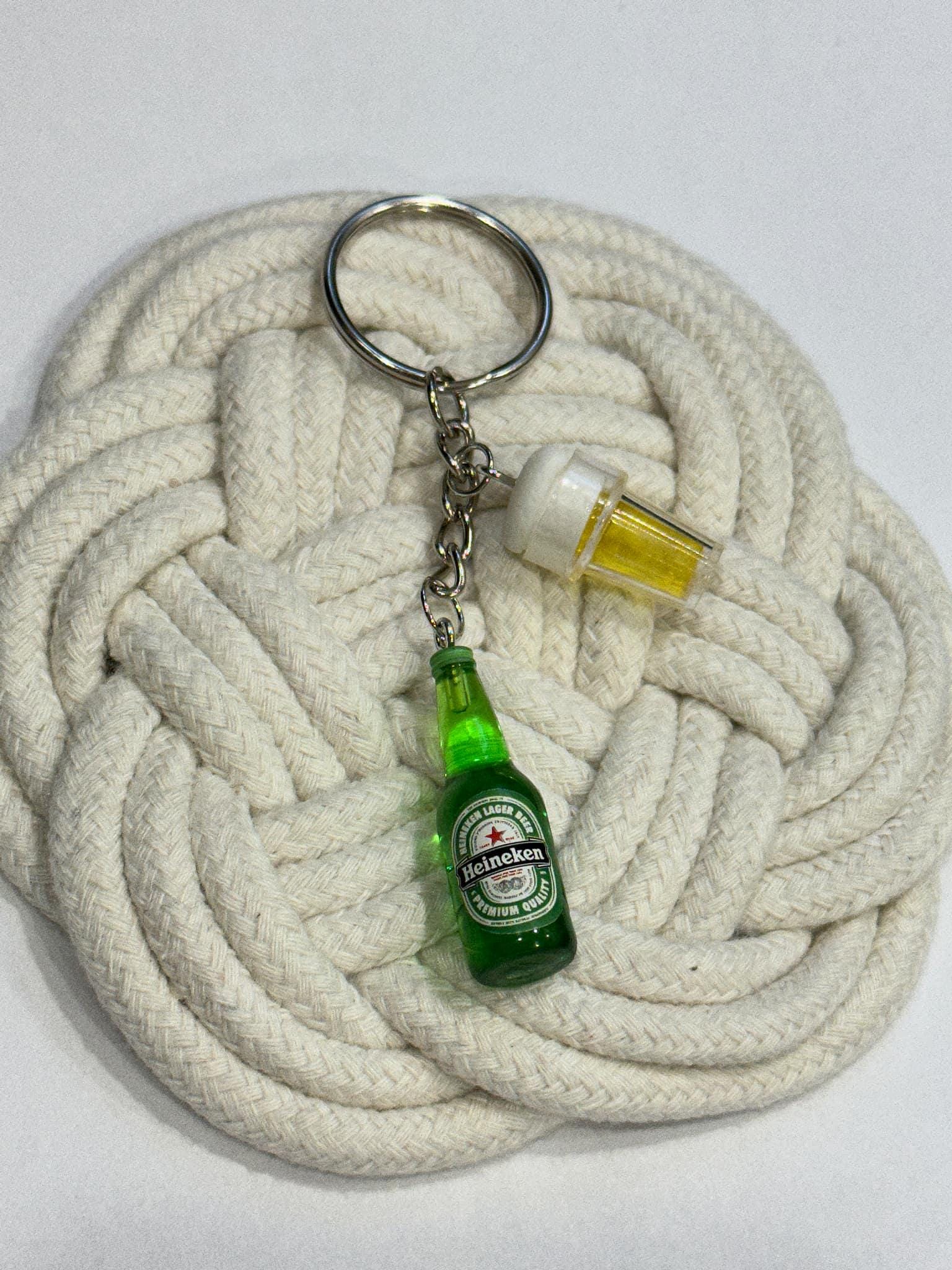 Mini Heineken Beer Keychain With Beer Cup | Handmade Bar-themed Jewelry ...