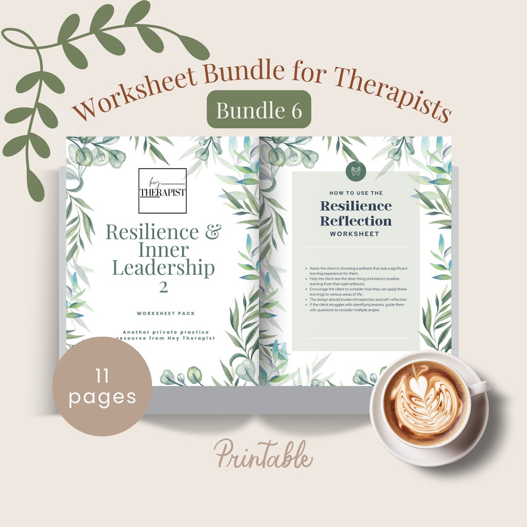 Bundle 7: Therapist Client Worksheet Bundle for Resilience and ...