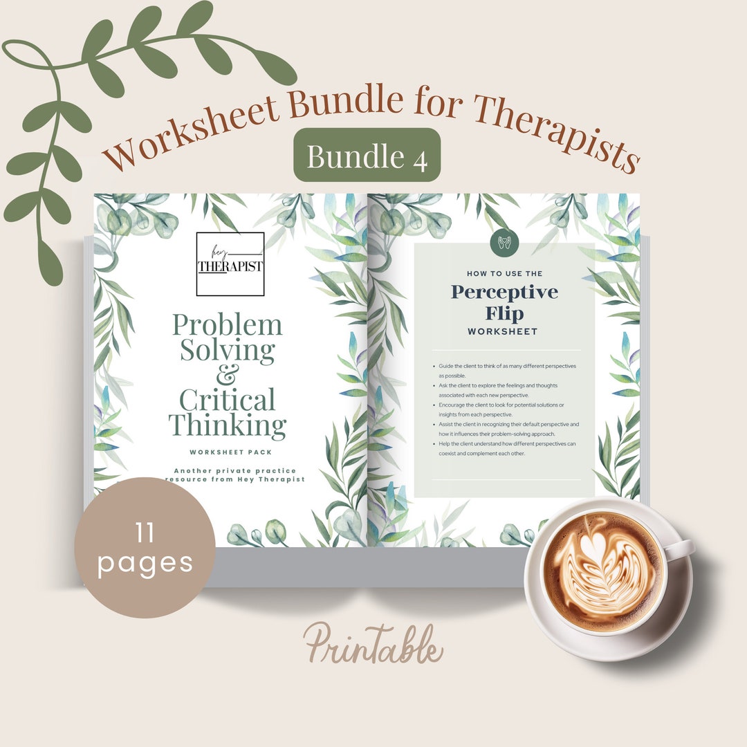 Bundle 4: Therapist Client Worksheet Bundle for Problem Solving ...