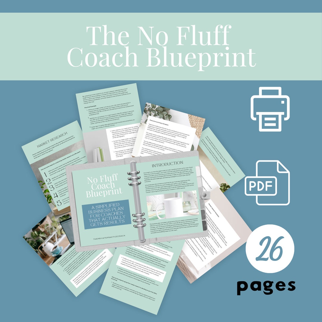 No Fluff Coach Blueprint: A Simple Business Plan for Coaches - Etsy ...