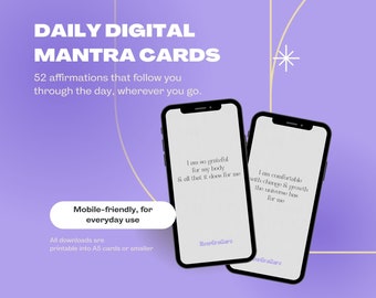 Daily Mantra Cards for Teens and Adults Set of 24 Printable Cards With ...