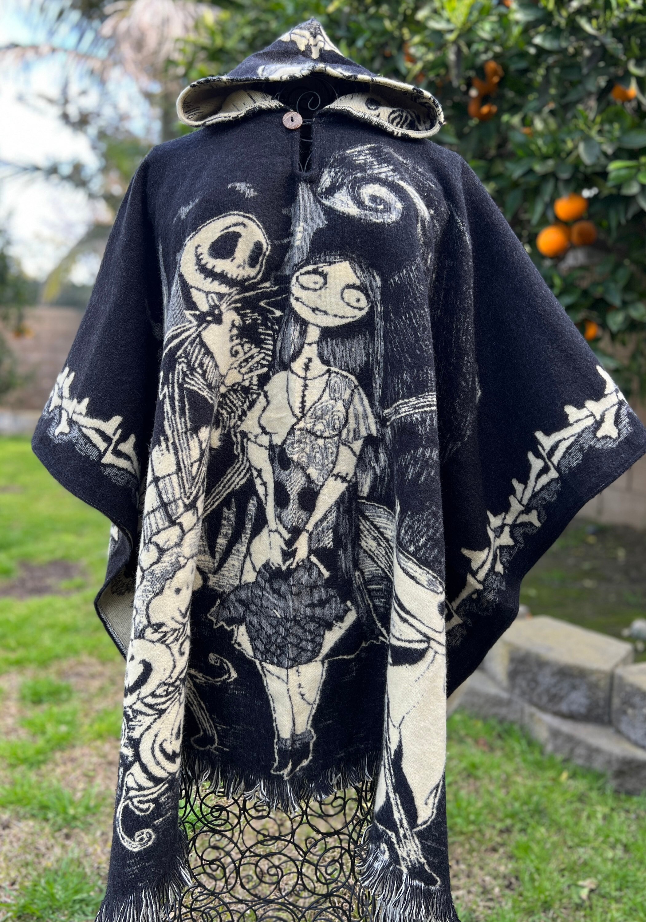 Nightmare Before Christmas Poncho Alpaca Wool Poncho Sally - Etsy