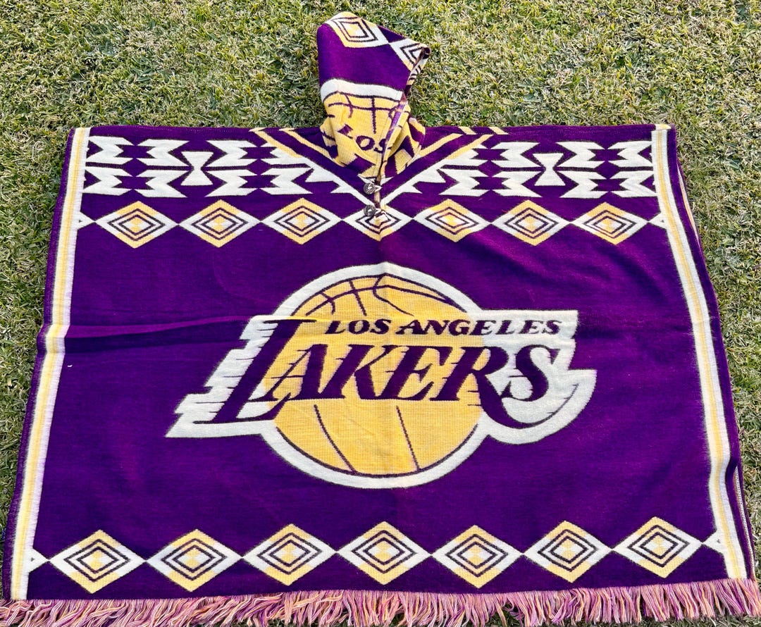 Los Ángeles Lakers Sports Poncho, Hooded Poncho, Alpaca Wool Blend ...