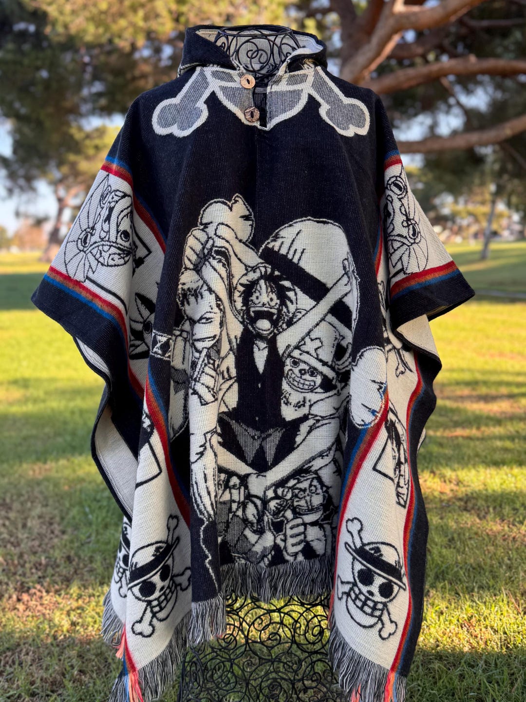 Anime Alpaca Wool Hooded Poncho: Exclusive Design - Etsy