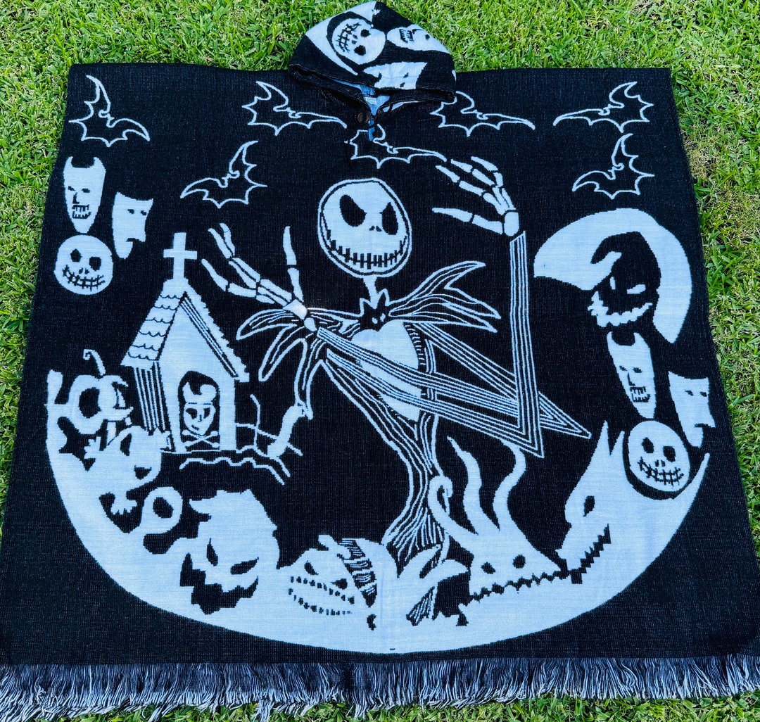 The Night Before Christmas Poncho, Jack Skellington Poncho Unisex ...