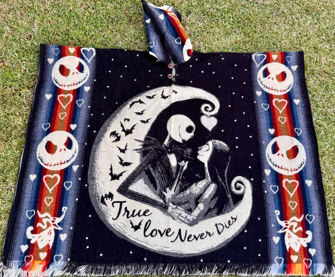 Nightmare Before Christmas Poncho, Alpaca Wool Poncho, Sally and Jack ...