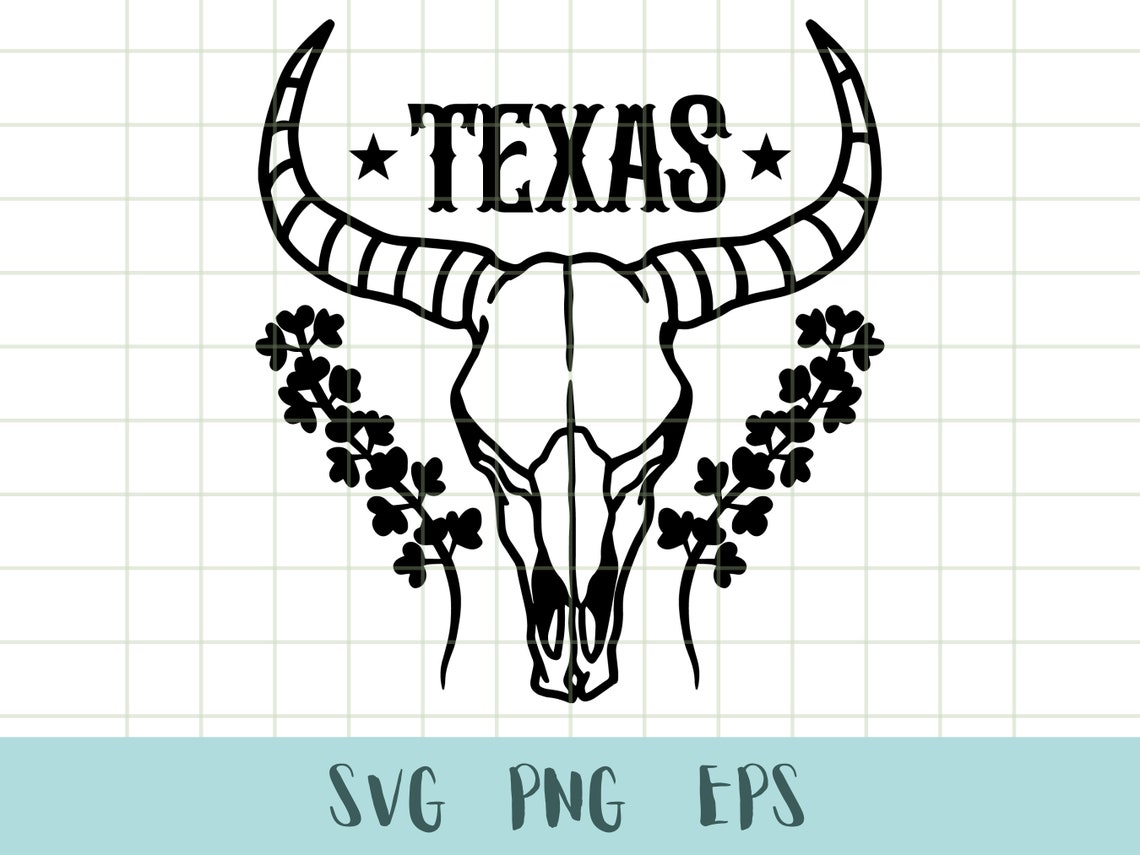 Texas Longhorn Bluebonnet SVG PNG EPS Texas Bluebonnets Svg - Etsy