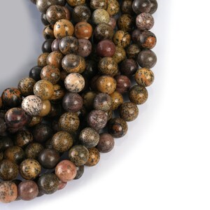 AAA Natural Leopard Skin Jasper Gemstone Round Smooth Beads Sold by ...
