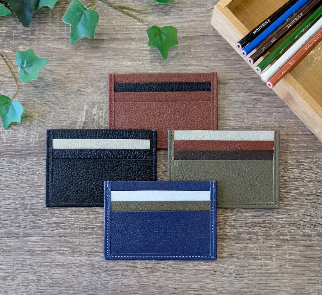 Sleek Full Grain Leather Card Holder - Minimalist & Durable - Etsy