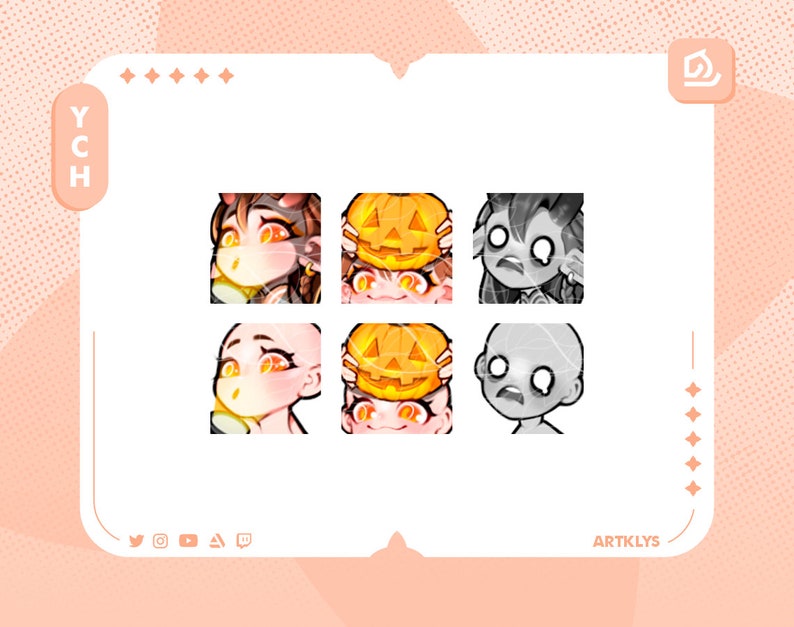 X3 Halloween Spooky Emotes Pack YCH for Twitch / Discord - Etsy