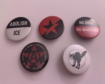 ANARCHISM Theme Buttons Pins Badges Pinbacks Anarchist - Etsy