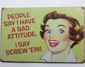 Bad Attitude Sign - Etsy