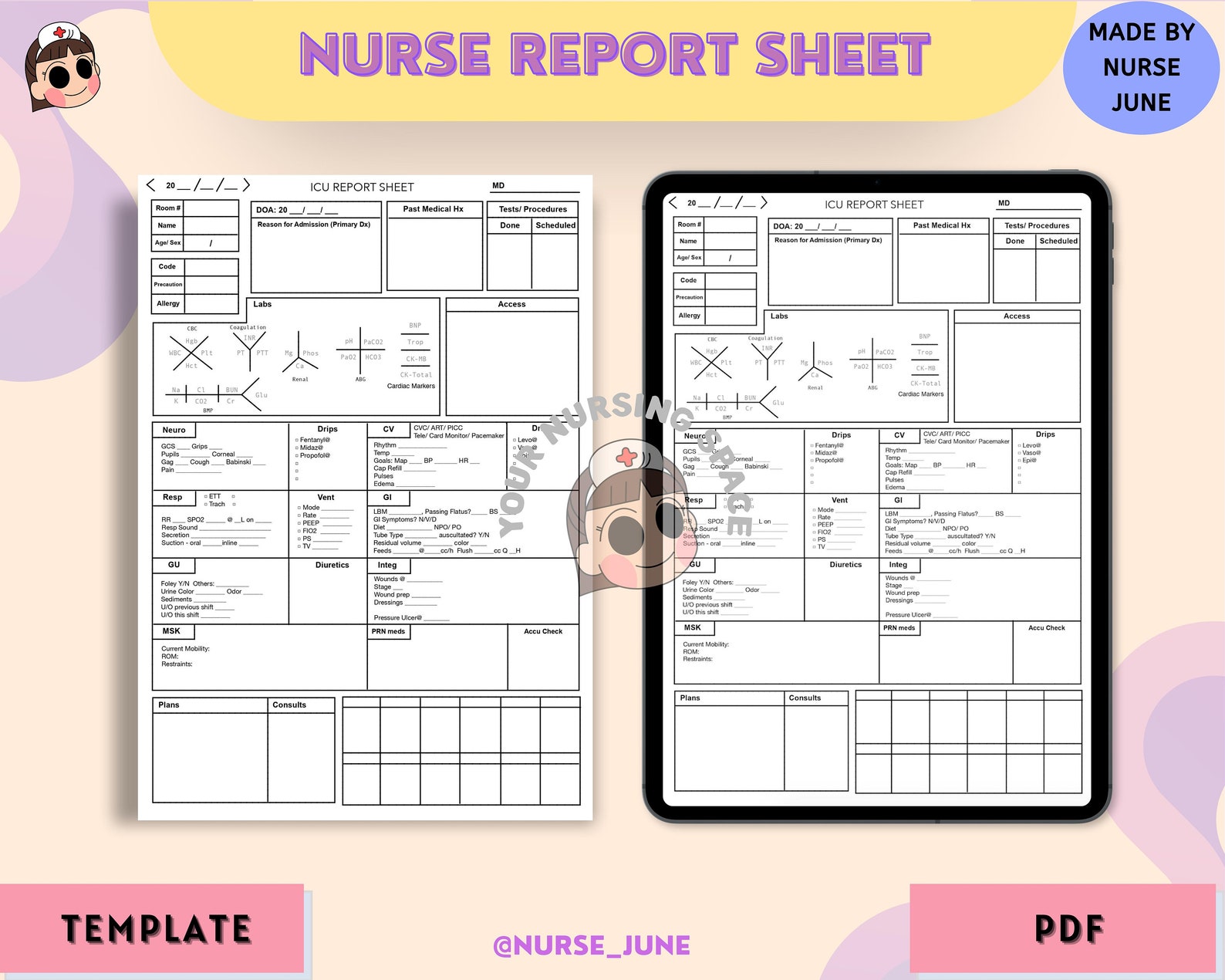 Nurse Report Sheet Comprehensive Head to Toe ICU Report - Etsy Canada