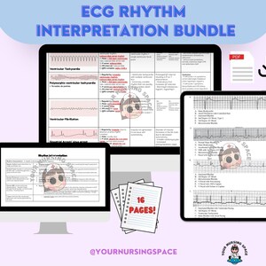 ECG & Dysrhythmia Interpretation Bundle | Nursing School and ICU ...