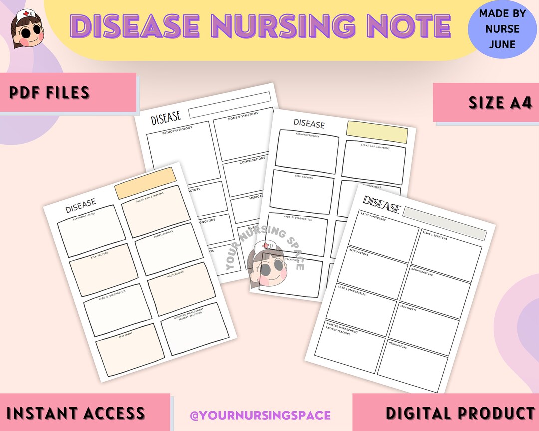 Disease Nursing Notes Template Pathophysiology, Disease Template ...