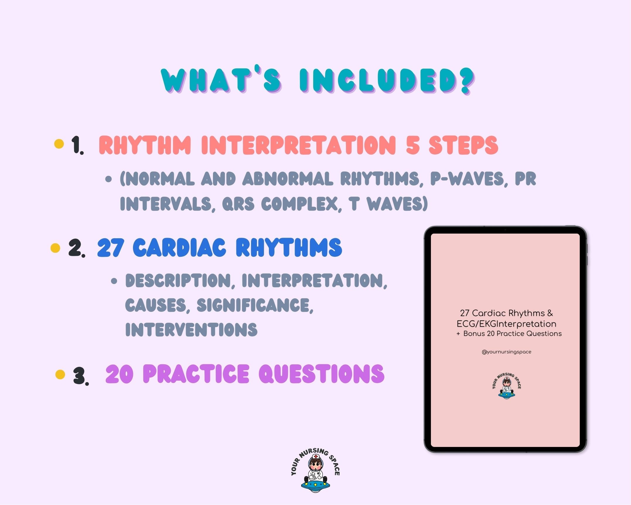 ECG & Dysrhythmia Interpretation Bundle | Nursing School and ICU ...