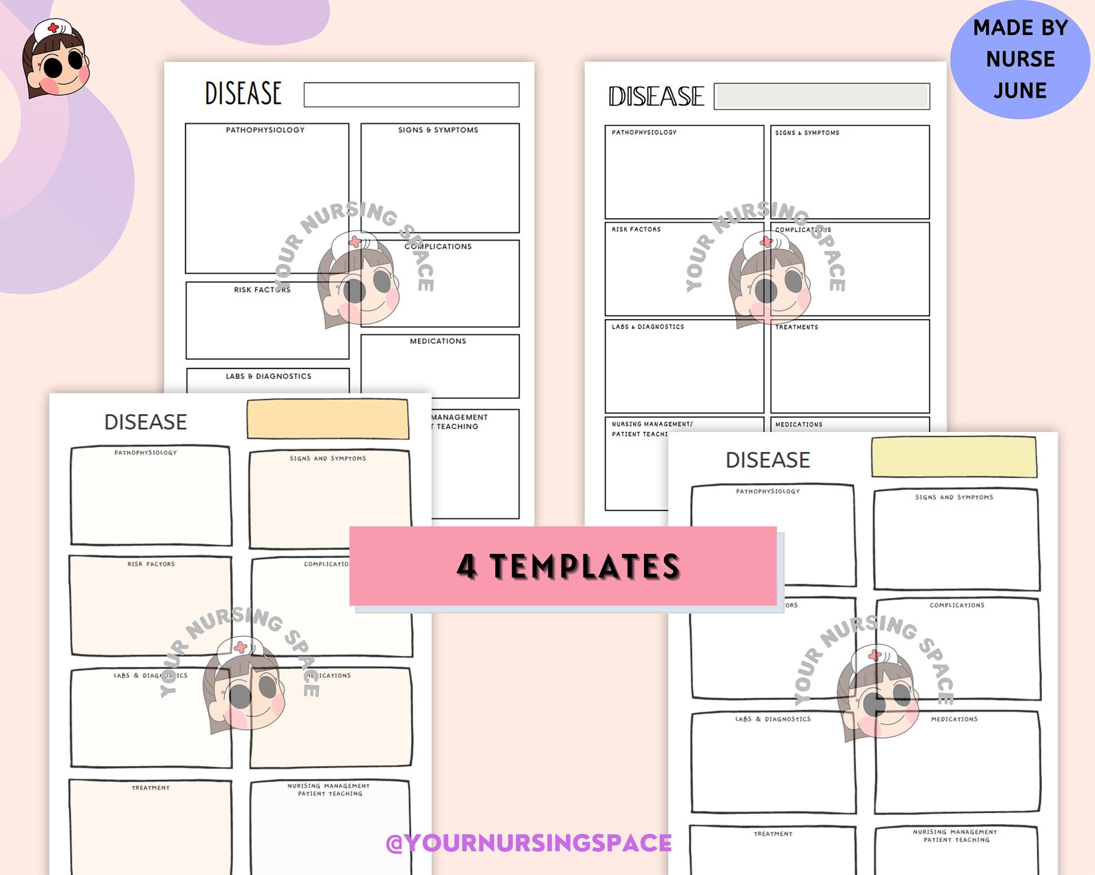 Disease Nursing Notes Template Pathophysiology, Disease Template ...