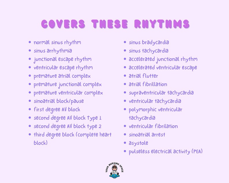 ECG & Dysrhythmia Interpretation Bundle | Nursing School and ICU ...
