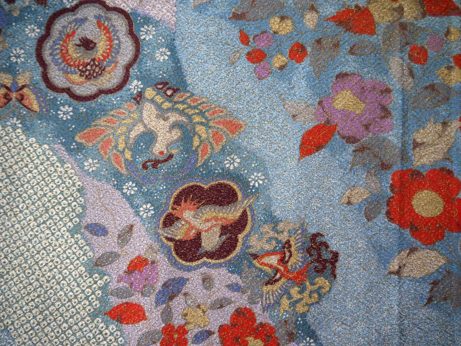 Kimono Silk Fabric, 80's Vintage Japanese Silk Kimono, for Sewing ...