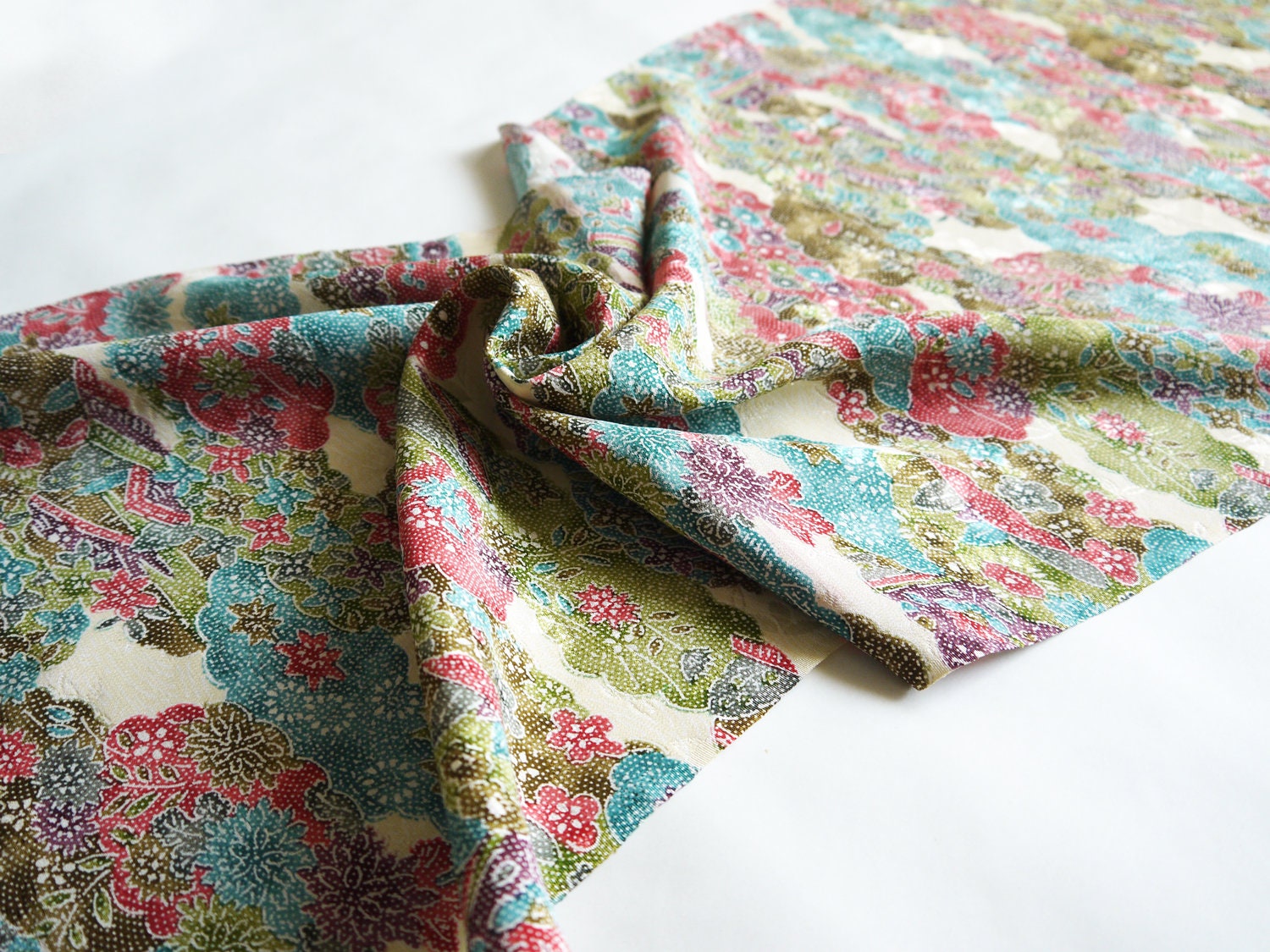 Kimono Silk Fabric, 80's Vintage Japanese Silk Kimono, for Sewing ...