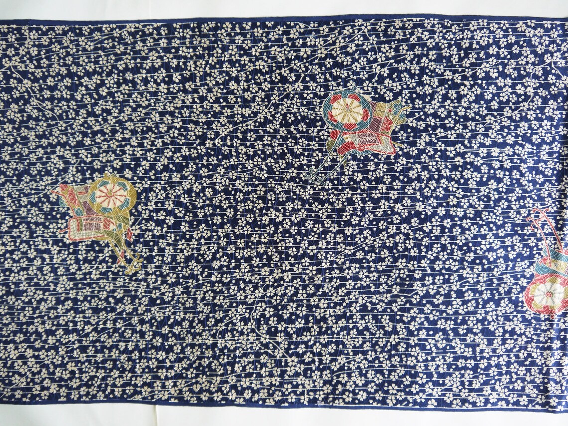 Kimono Silk Fabric, 80's Vintage Japanese Silk Kimono, for Sewing ...