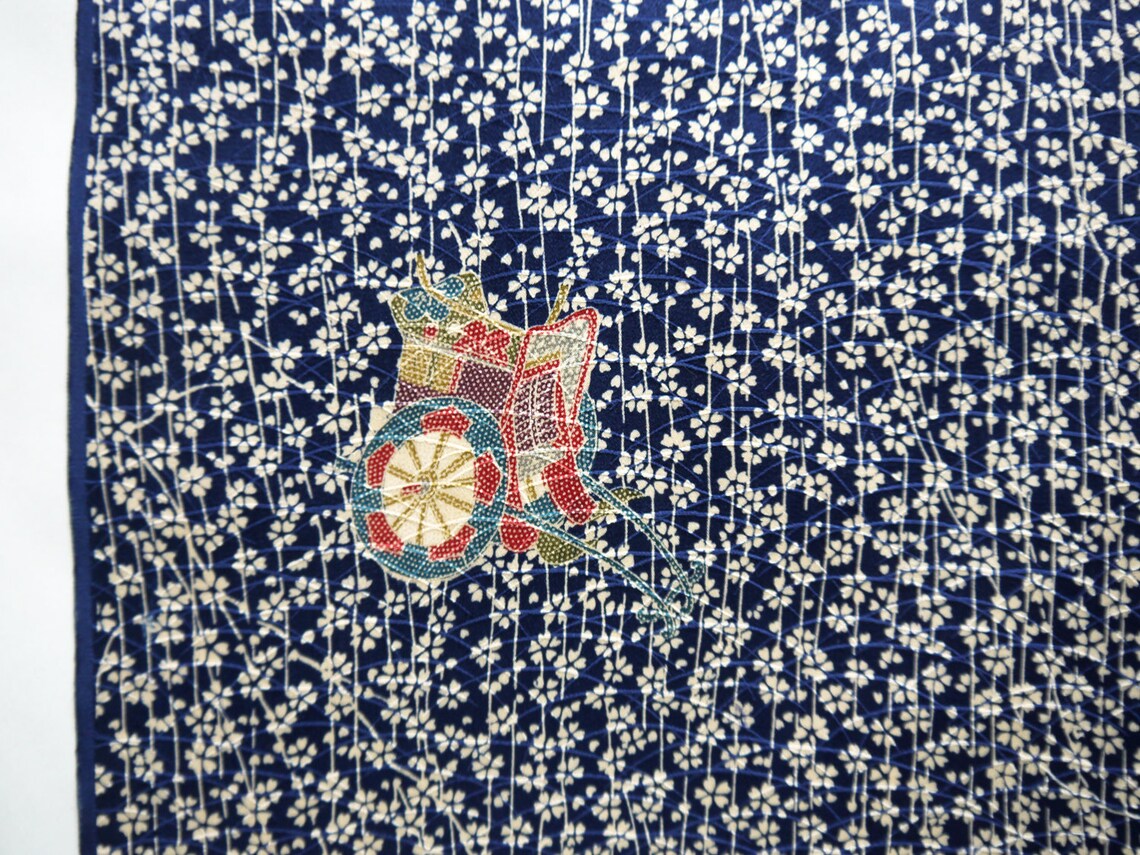 Kimono Silk Fabric, 80's Vintage Japanese Silk Kimono, for Sewing ...