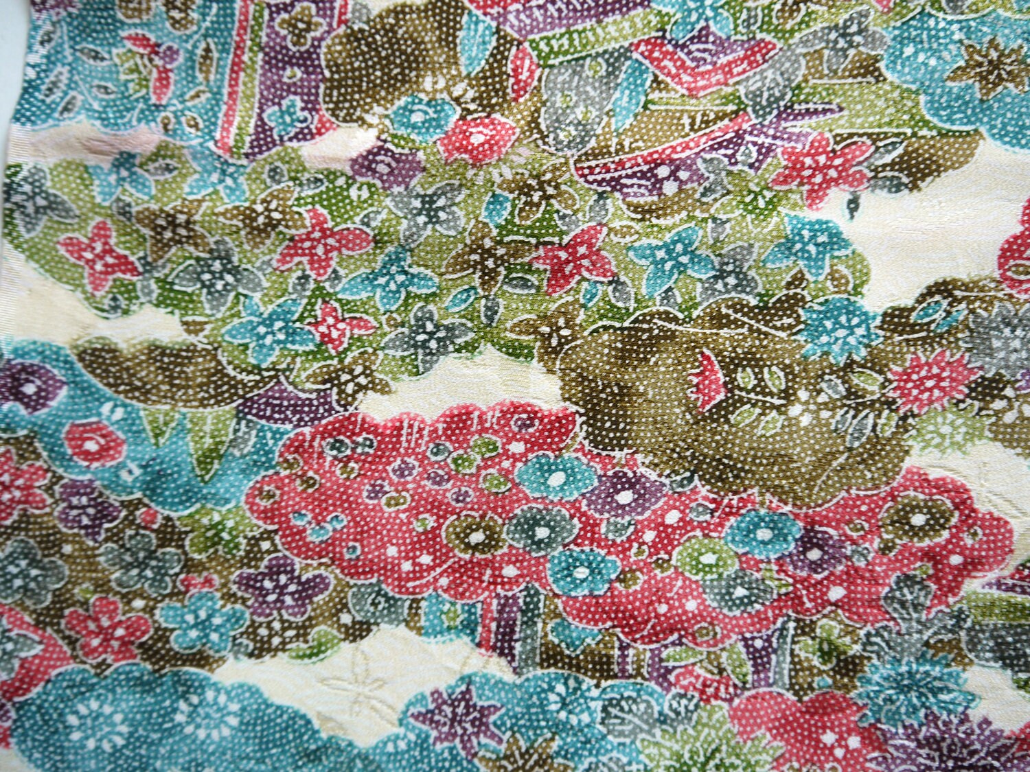 Kimono Silk Fabric, 80's Vintage Japanese Silk Kimono, for Sewing ...