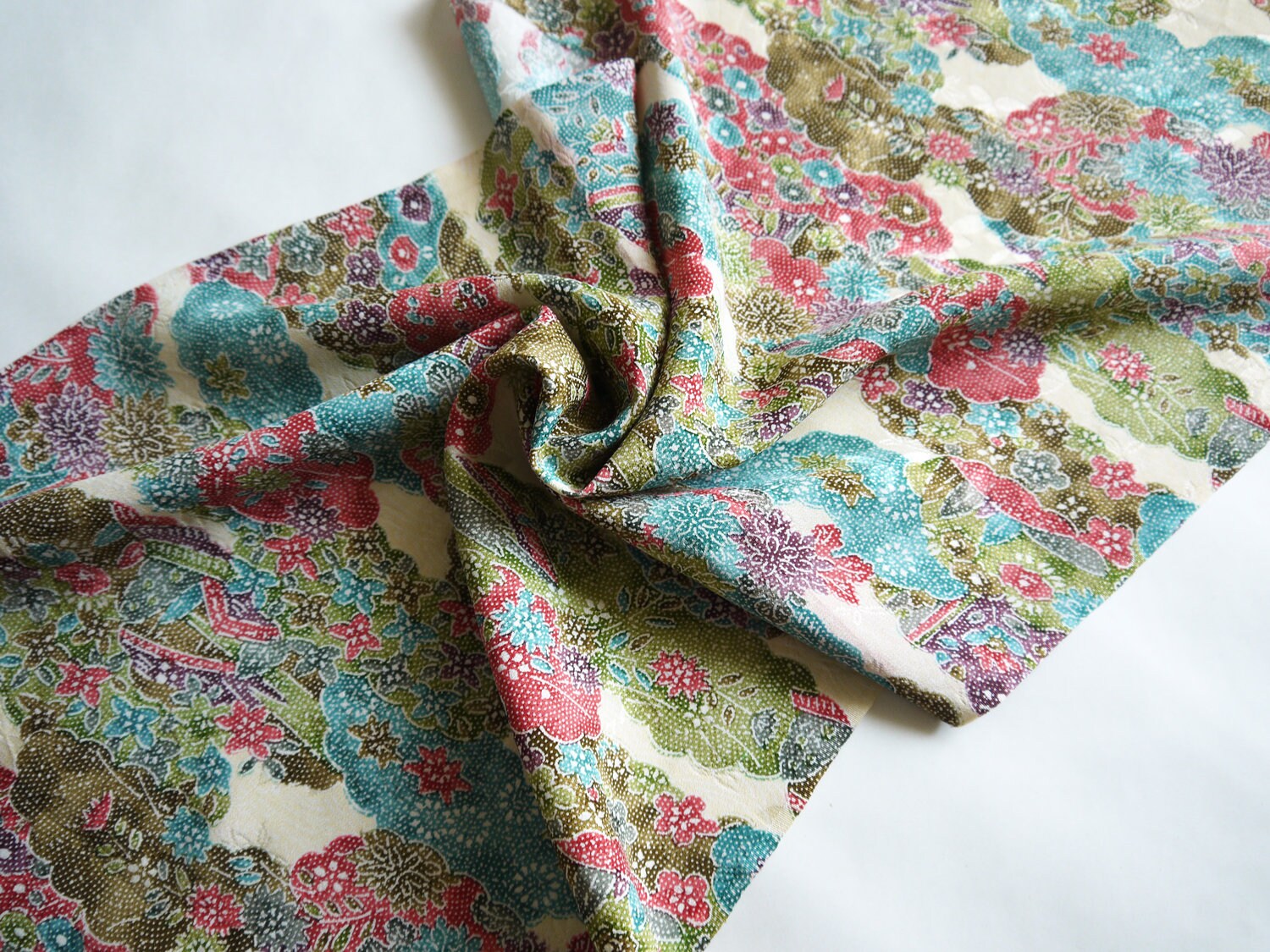 Kimono Silk Fabric, 80's Vintage Japanese Silk Kimono, for Sewing ...