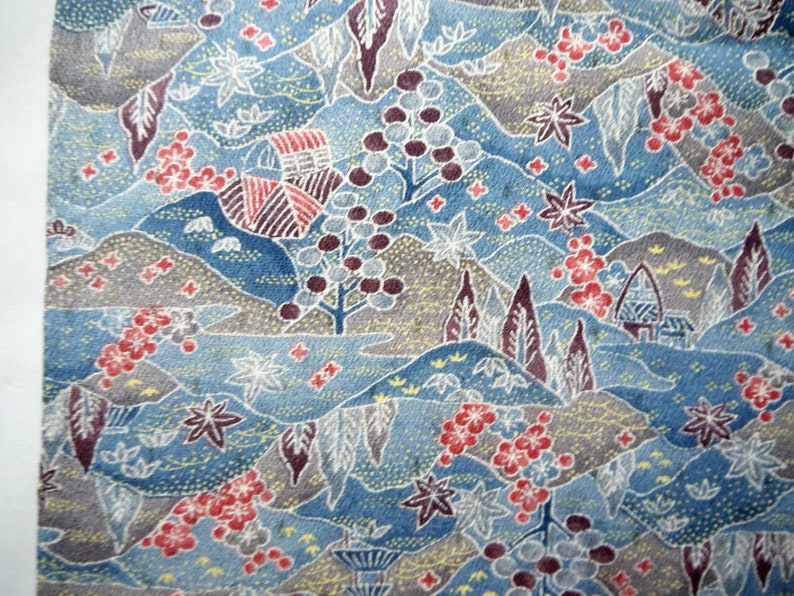 Kimono Silk Fabric, 80's Vintage Japanese Silk Kimono, for Sewing ...