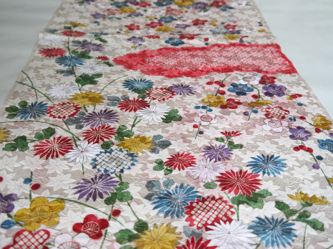 Kimono Silk Fabric, 80's Vintage Japanese Silk Kimono, for Sewing ...