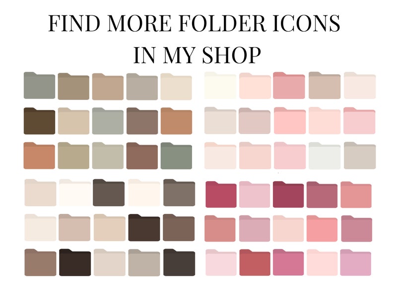 15 Desktop Folder Icons, DEEP BEIGES, Neutral Icons, Macbook, Imac ...