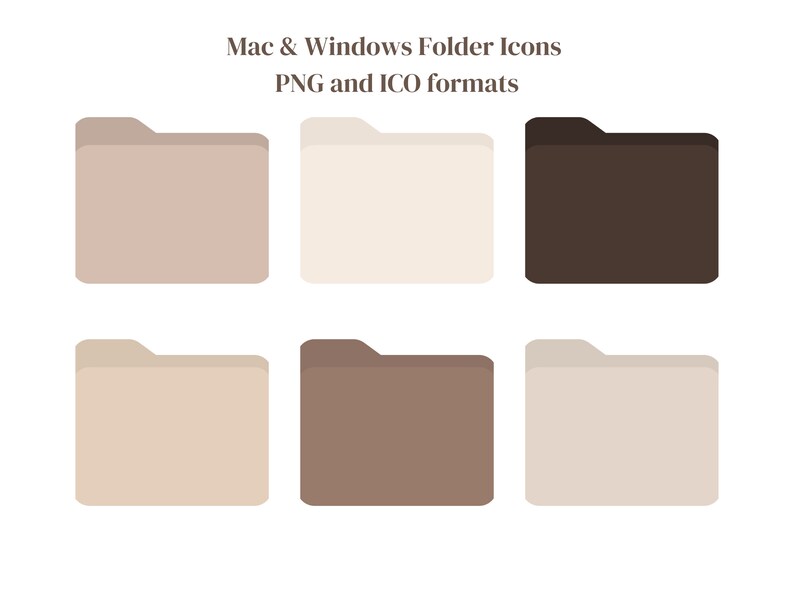 Beige Minimal Desktop Folder Icons and Wallpaper, Wallpaper for Windows ...