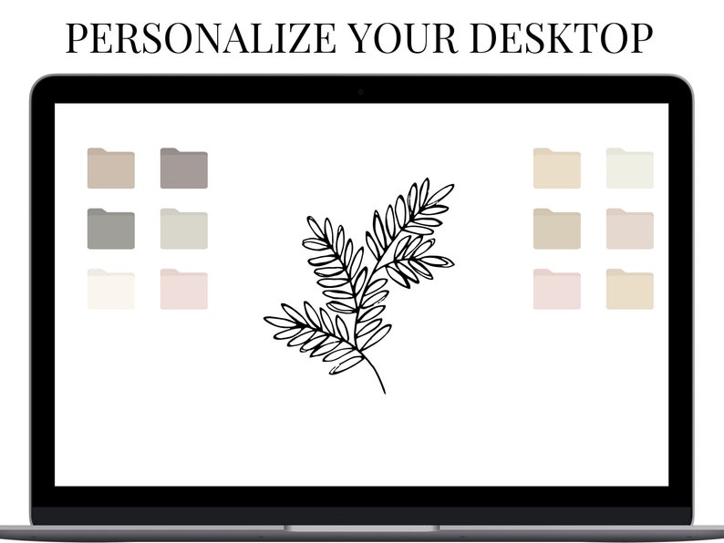 15 Desktop Folder Icons MODERN NEUTRAL Icons Minimalistic - Etsy