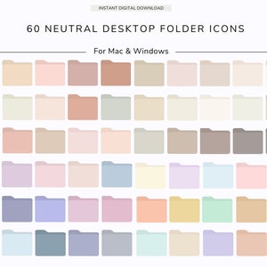 60 Neutral Desktop Folder Icons Pink Beige Neutral Tones - Etsy