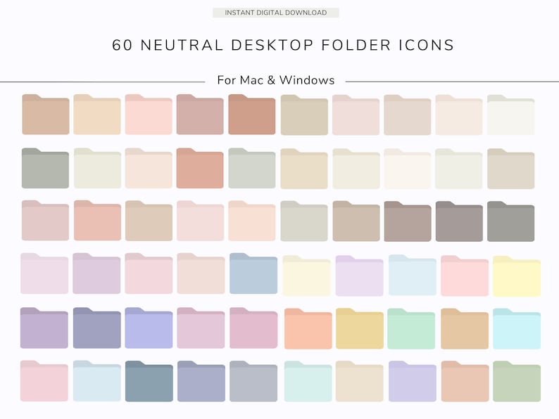 60 Neutral Desktop Folder Icons Pink Beige Neutral Tones - Etsy